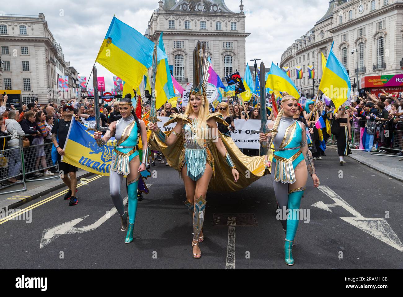 Ukrainian group taking part in the Pride in London parade Stock Photo ...