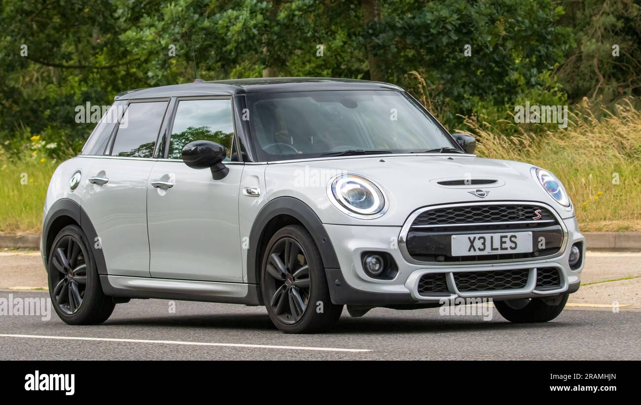 Milton Keynes,UK - July 2nd 2023. 2019 MINI COOPER S car travelling on ...