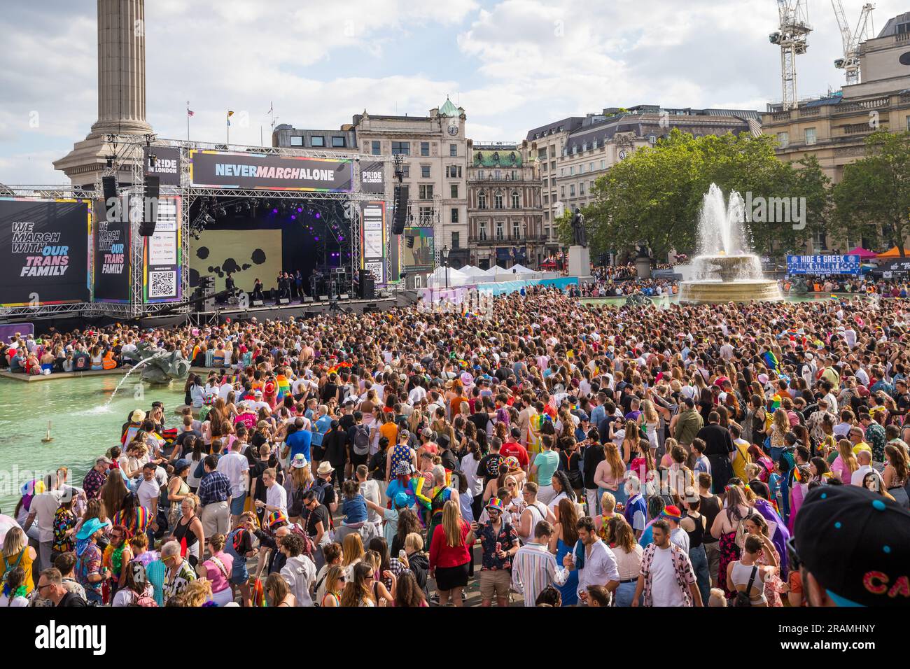 General view of Trafalgar Square during Pride in London Stock Photo - Alamy