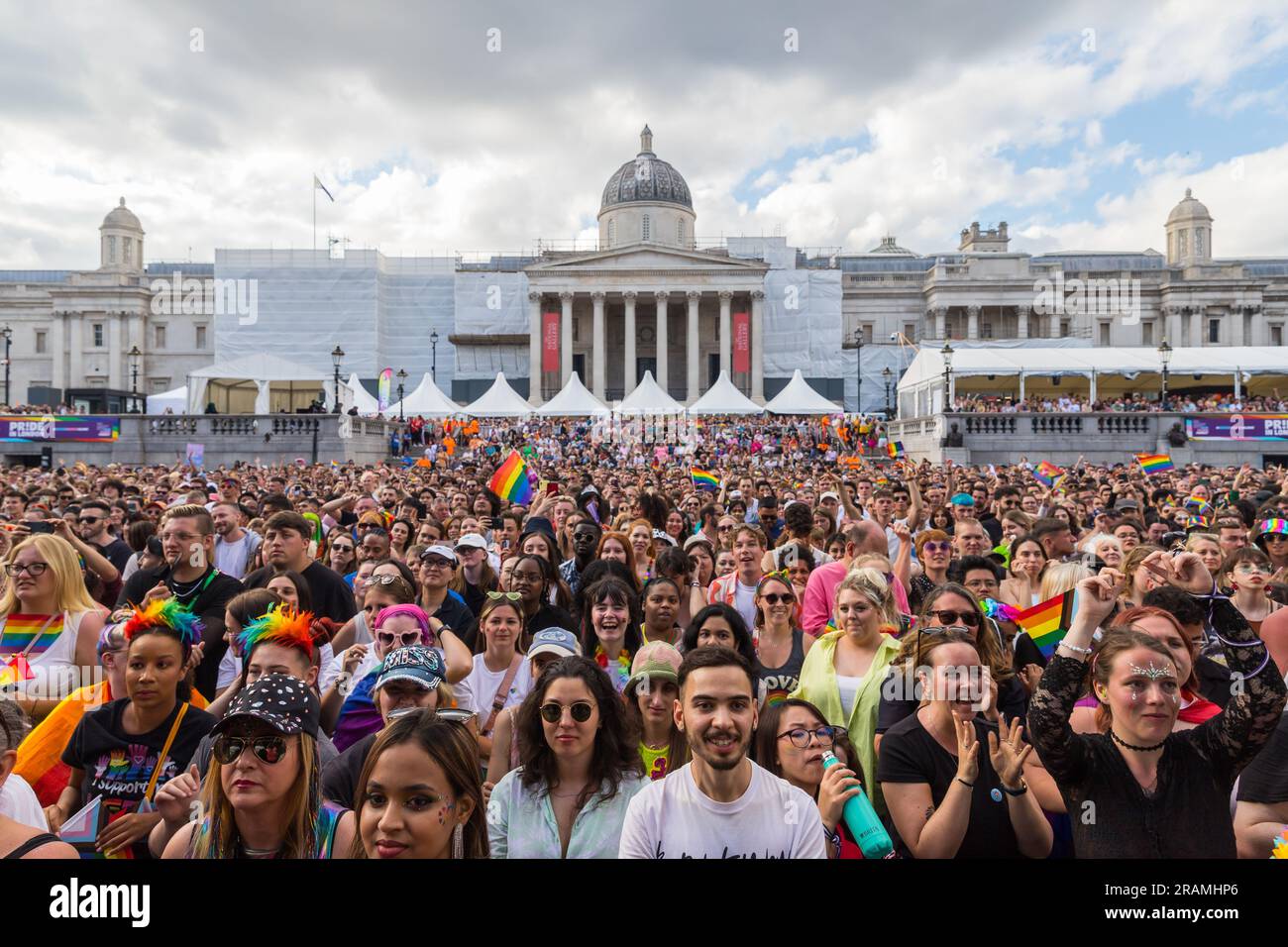 General view of Trafalgar Square during Pride in London Stock Photo - Alamy