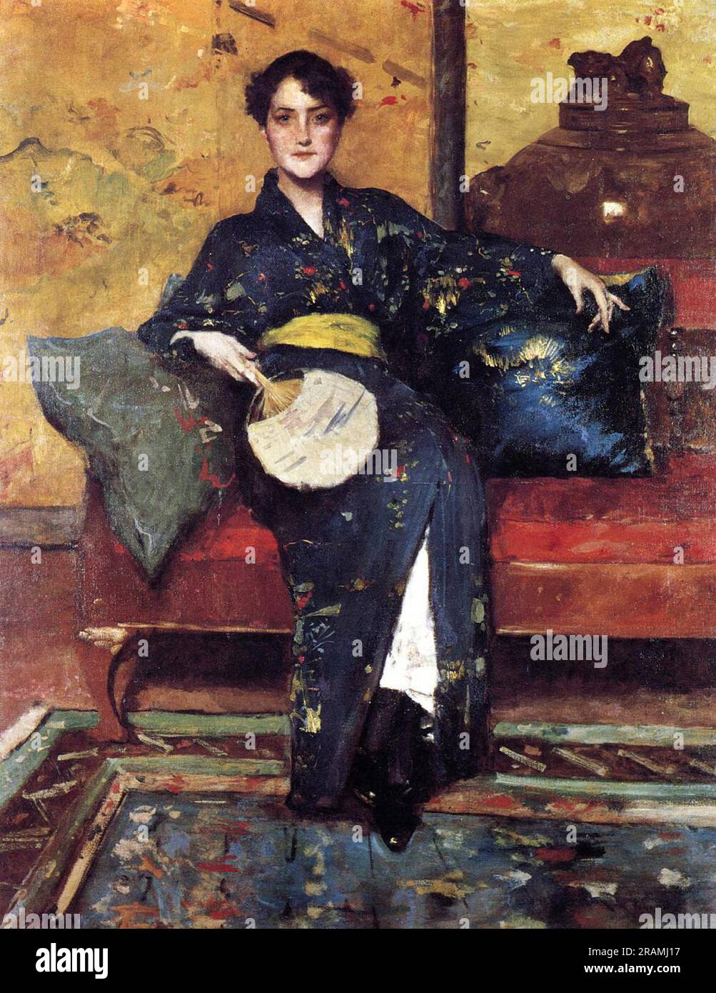 The Blue Kimono, aka Girl in Blue Kimono 1898 by William Merritt Chase ...