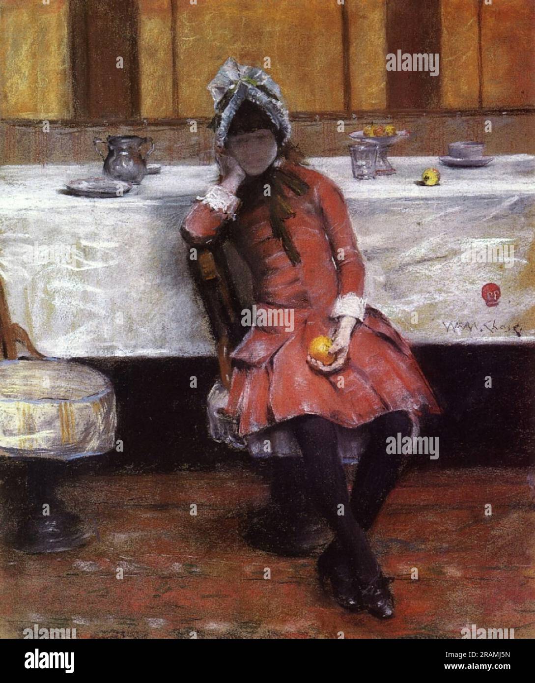 Sketch on a Young Girl on Ocean Steamer 1883 by William Merritt Chase ...