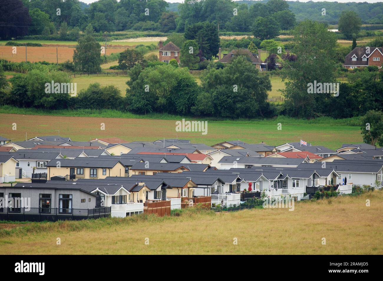 Static caravan park in the English countryside Stock Photo - Alamy