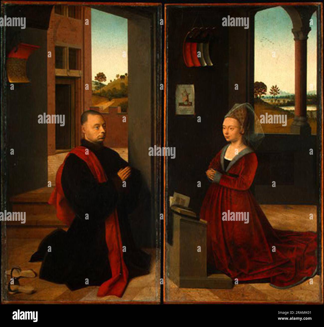 Portrait of a Male and Female Donor 1455 by Petrus Christus Stock Photo ...