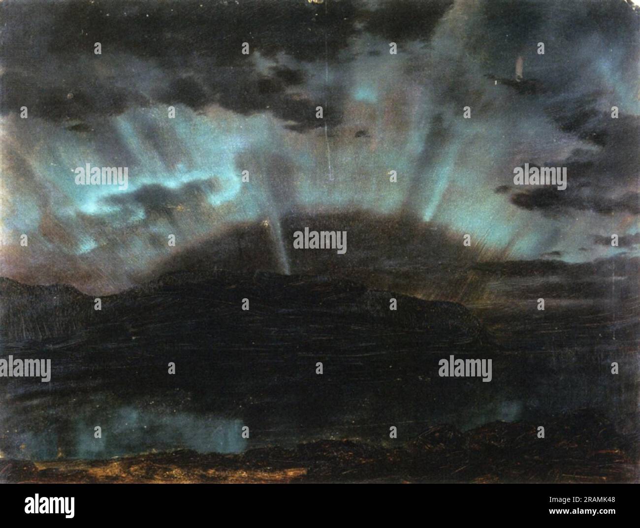 Aurora Borealis, Mt Desert Island, from Bar Harbor, Maine 1860 by ...