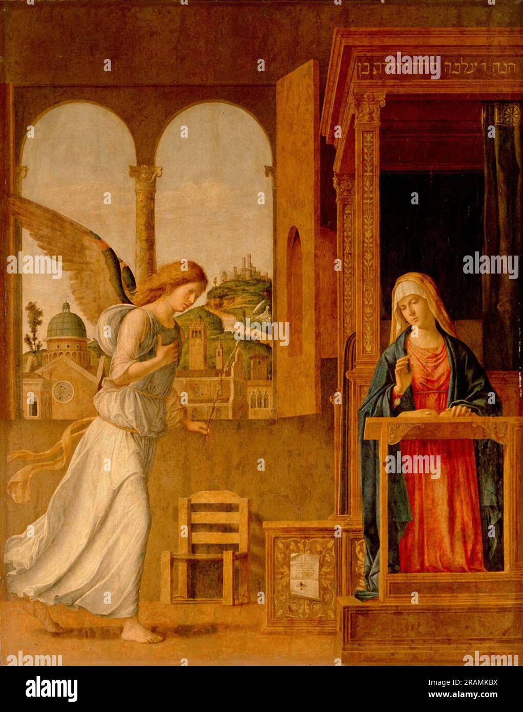 The Annunciation 1495; Italy by Cima da Conegliano Stock Photo - Alamy