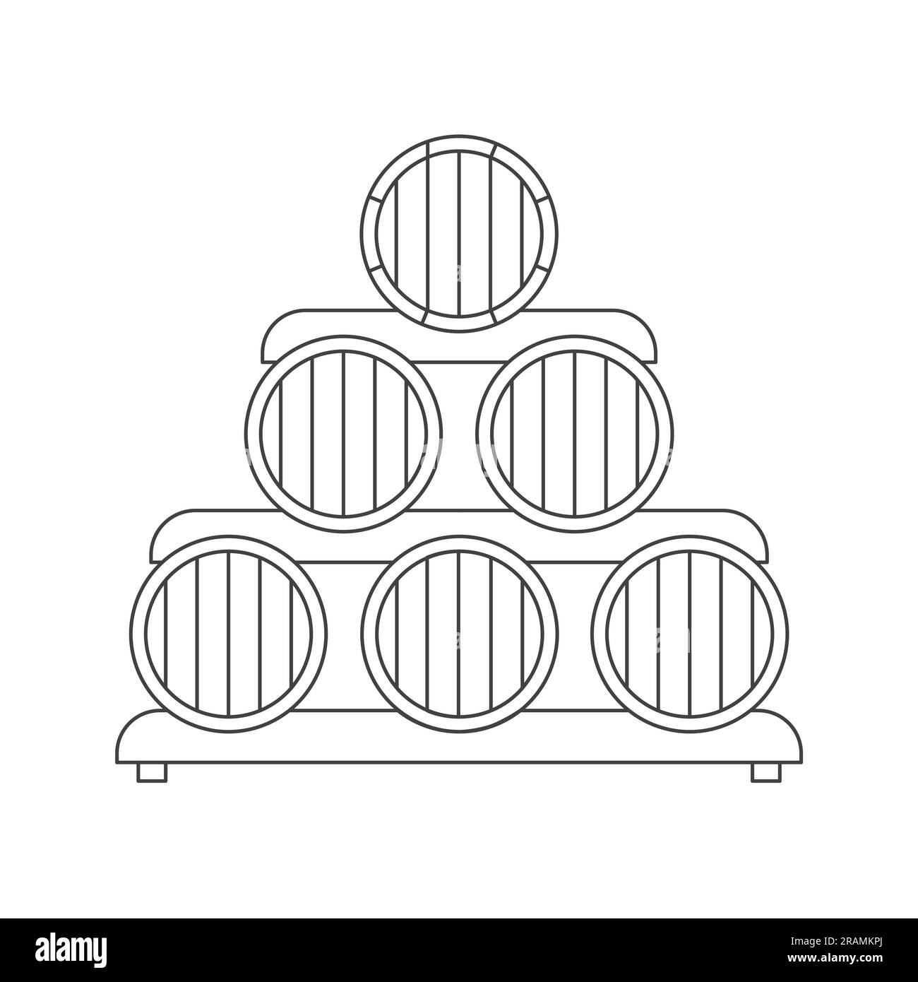 stack of wine or beer barrels, wine cellar- vector illustration Stock ...