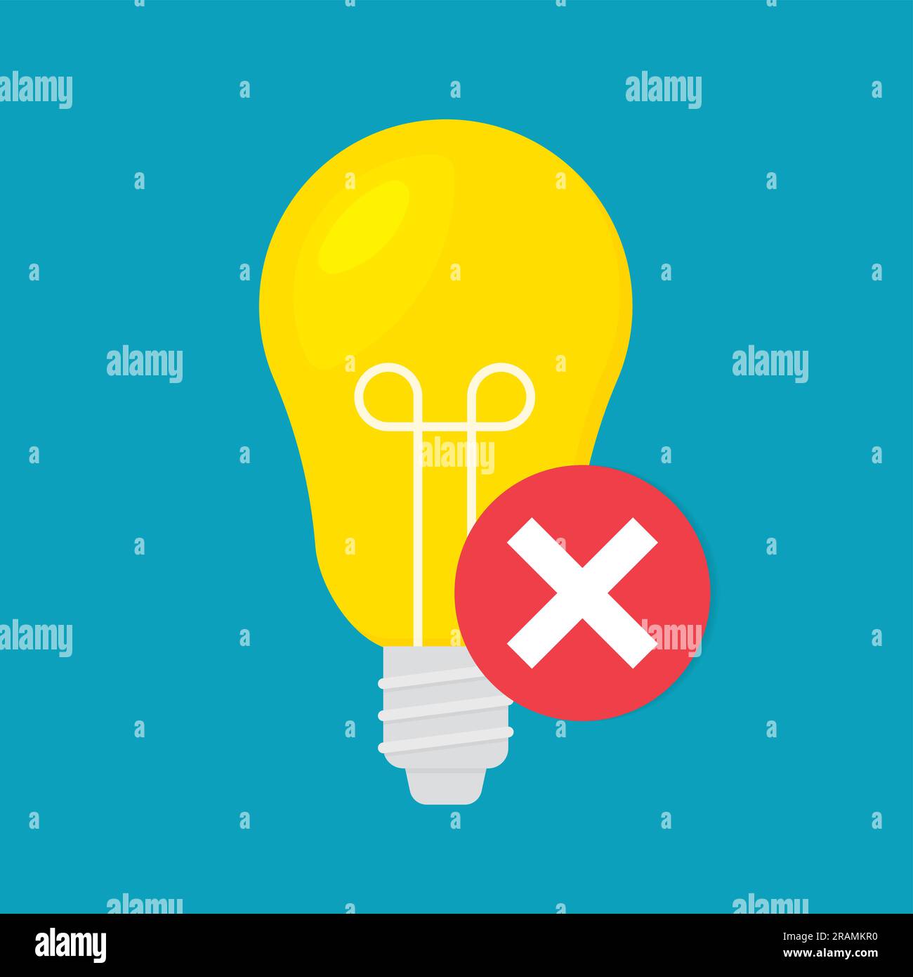 lightbulb and ban, no sign; blackout, power outage, energy crisis ...