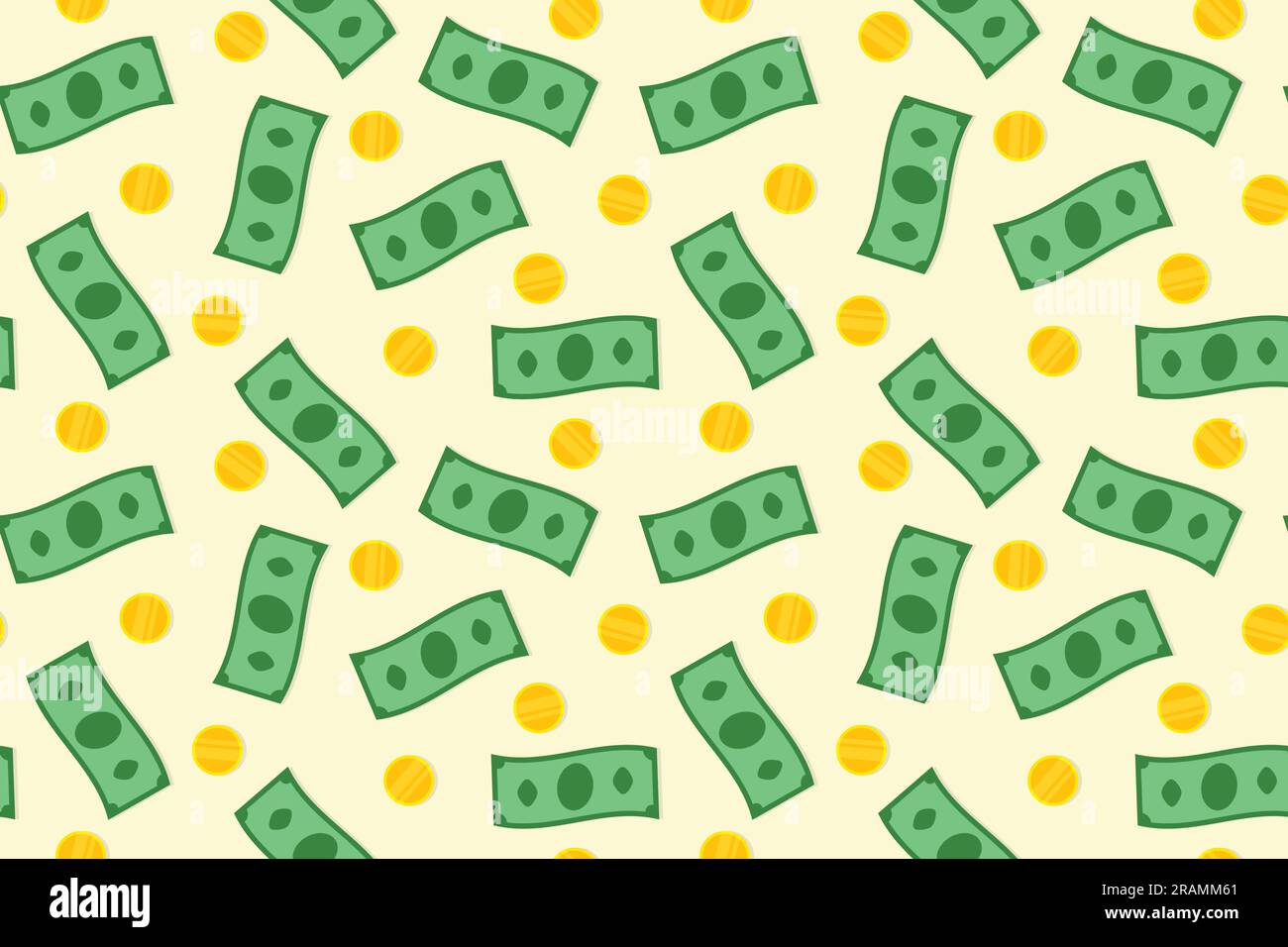 seamless money pattern with banknotes and coins- vector illustration ...