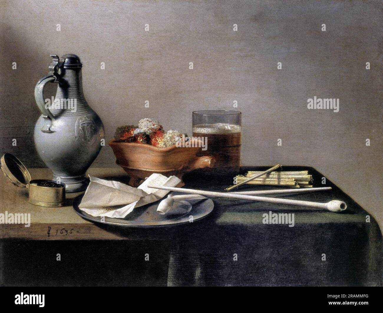Tobacco Pipes and a Brazier 1636 by Pieter Claesz Stock Photo - Alamy