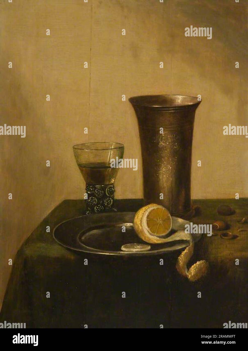 A Silver Beaker, a Roemer and a Peeled Lemon 1636 by Pieter Claesz ...