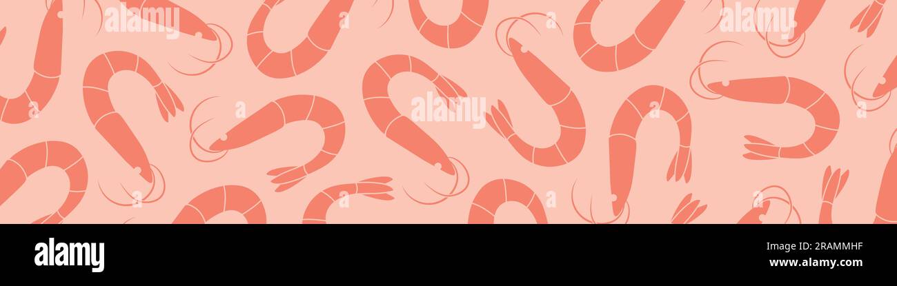 restaurant, seafood banner with shrimps - vector illustration Stock ...