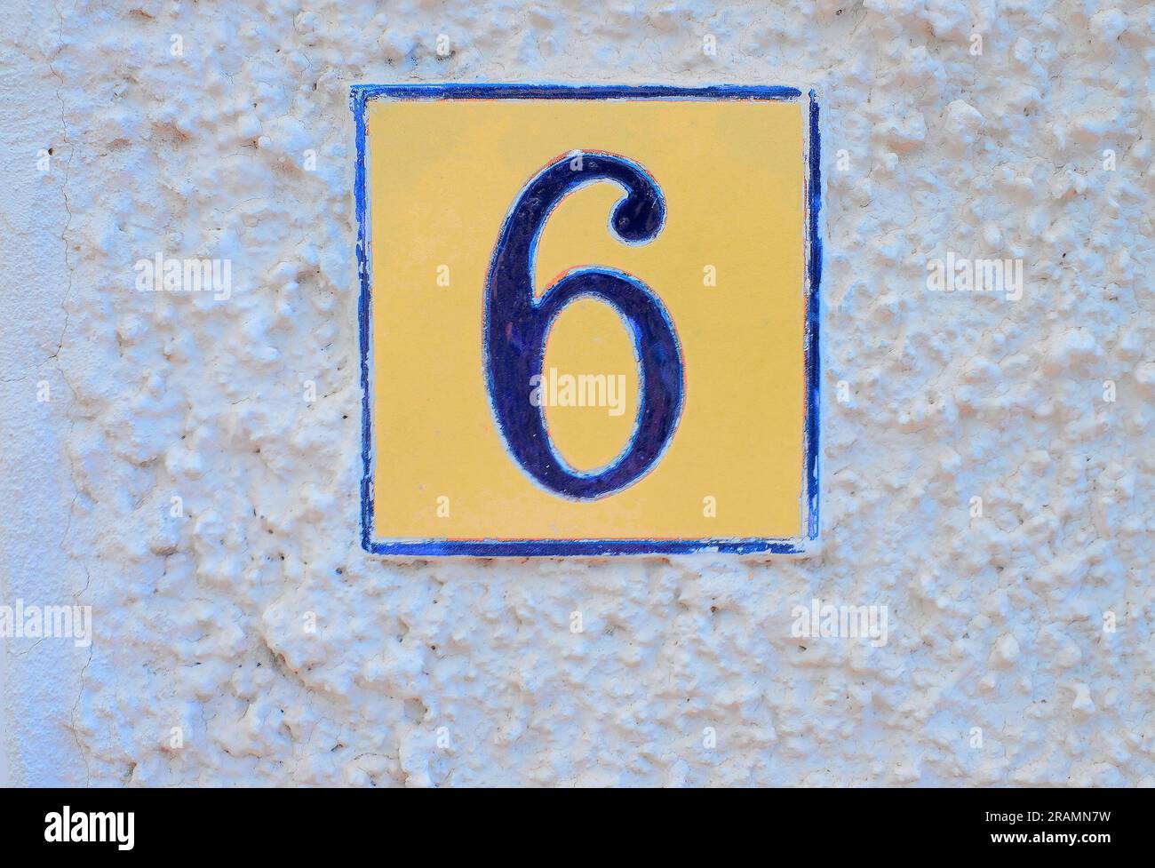 Six, number 6, ornamental digit on dappled pastel background Stock ...