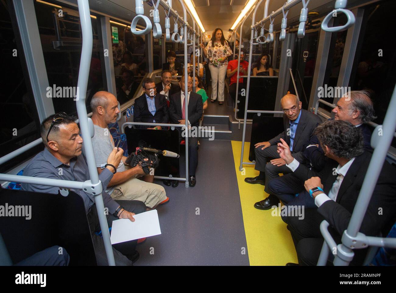 Nicosia, Cyprus. 4th July, 2023. People take a test ride in a Chinese ...