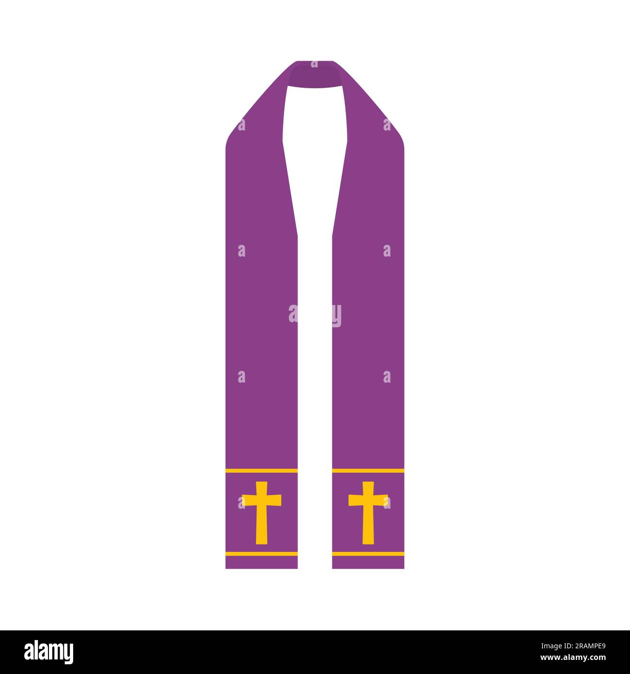 purlpe priest's stole with cross- vector illustration Stock Vector ...