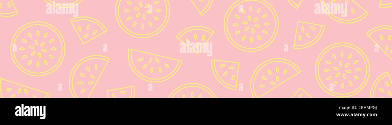 summer banner with watermelon fruit slices - vector illustration Stock ...