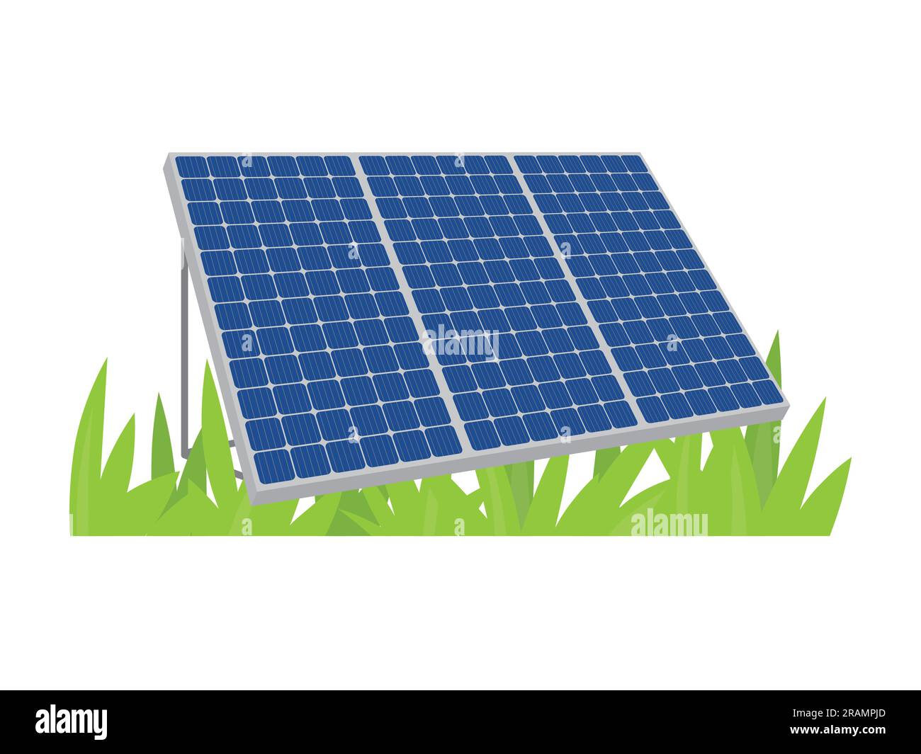 solar panel cell in the grass, clean sustainable, renewable power ...