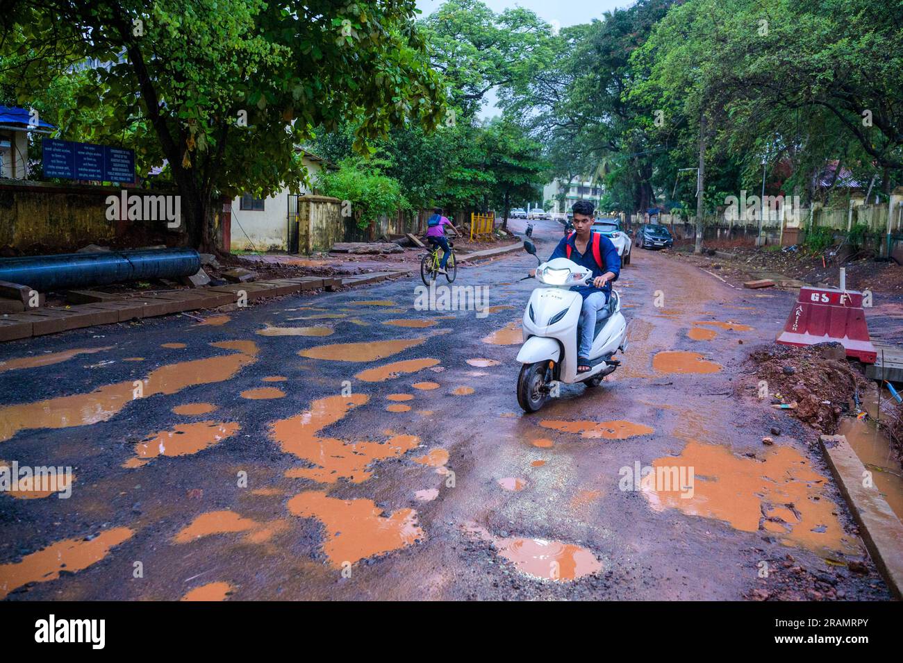 July 3, 2023, Panjim, Goa, India: Massive potholes along Caculo Mall to ...
