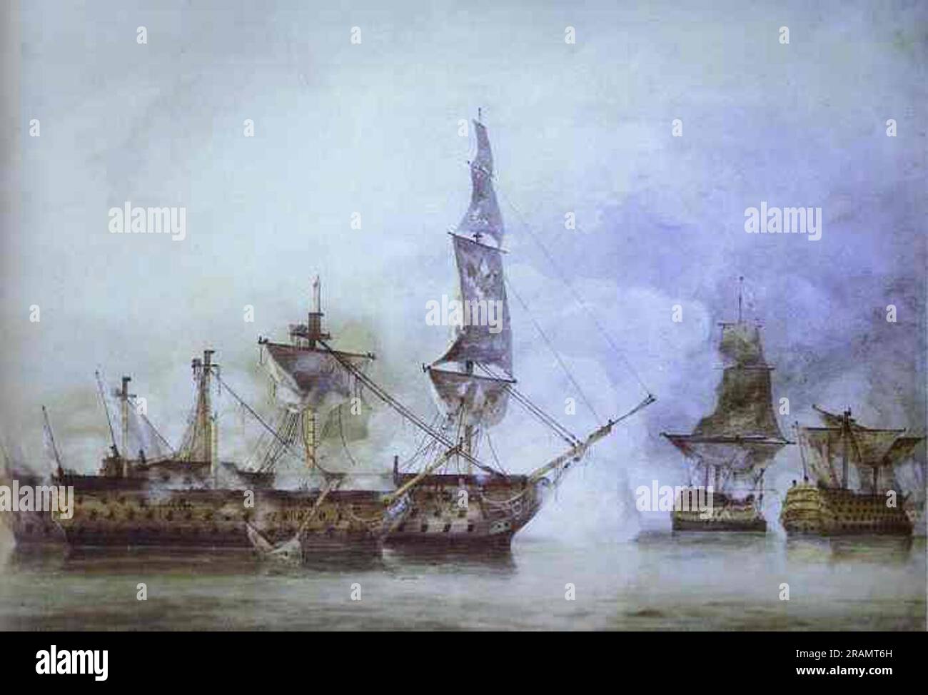 His Majesty's Ship "Victory", Capt. E. Harvey, in the Memorable Battle ...