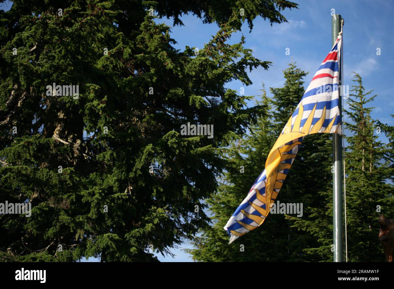 British Columbia Flag on Grouse Mountain Vancouver Stock Photo - Alamy