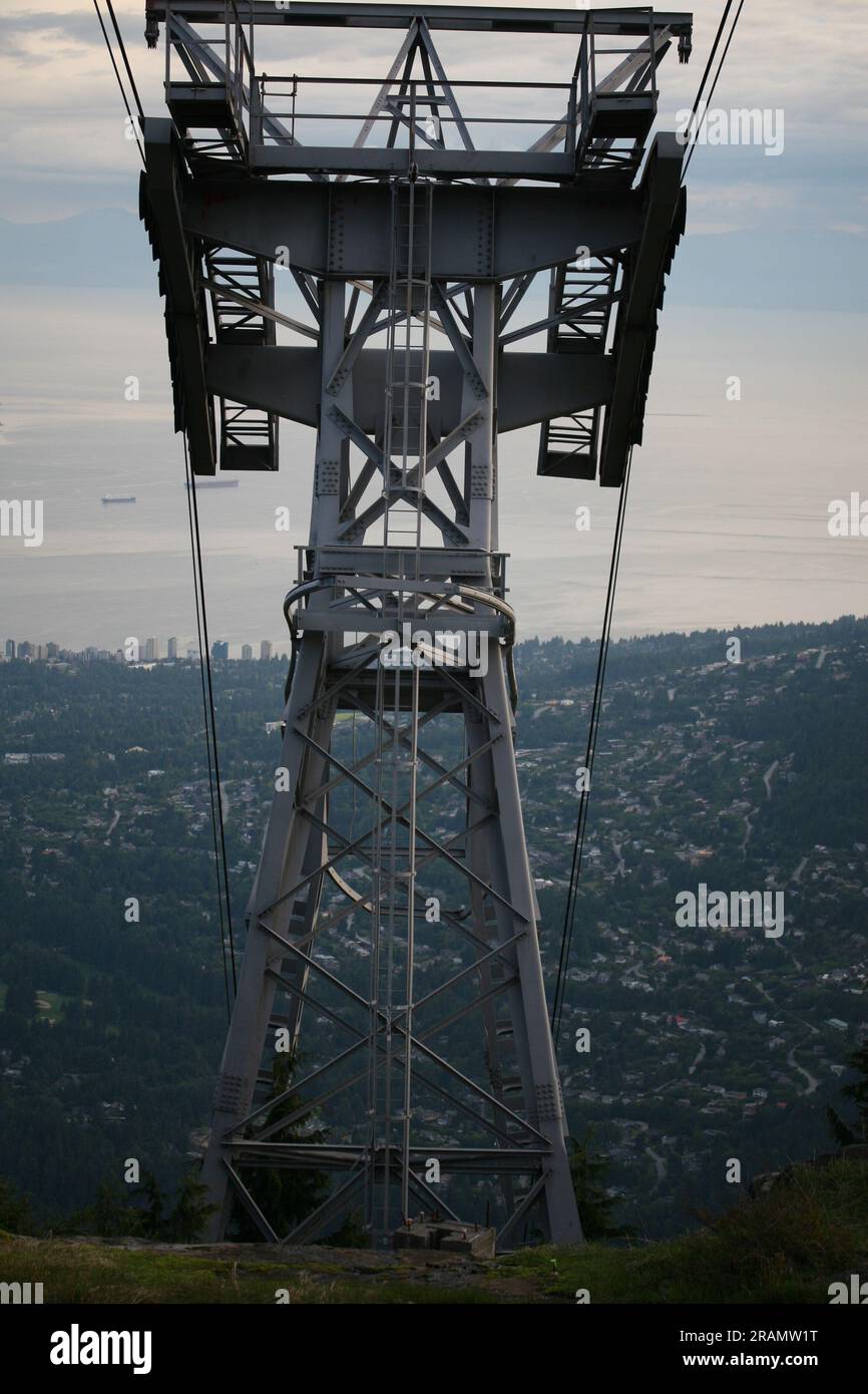 Gondola Tower on Grouse Mountain in Vancouver BC Stock Photo - Alamy