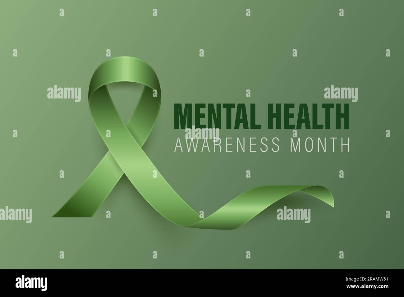 Mental Health Awareness Month Banner, Card, Placard with Vector 3d ...