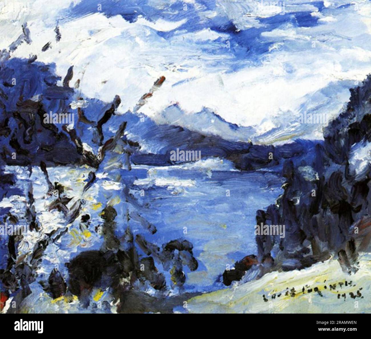 The Walchensee with Mountain Range and Shore 1925 by Lovis Corinth ...
