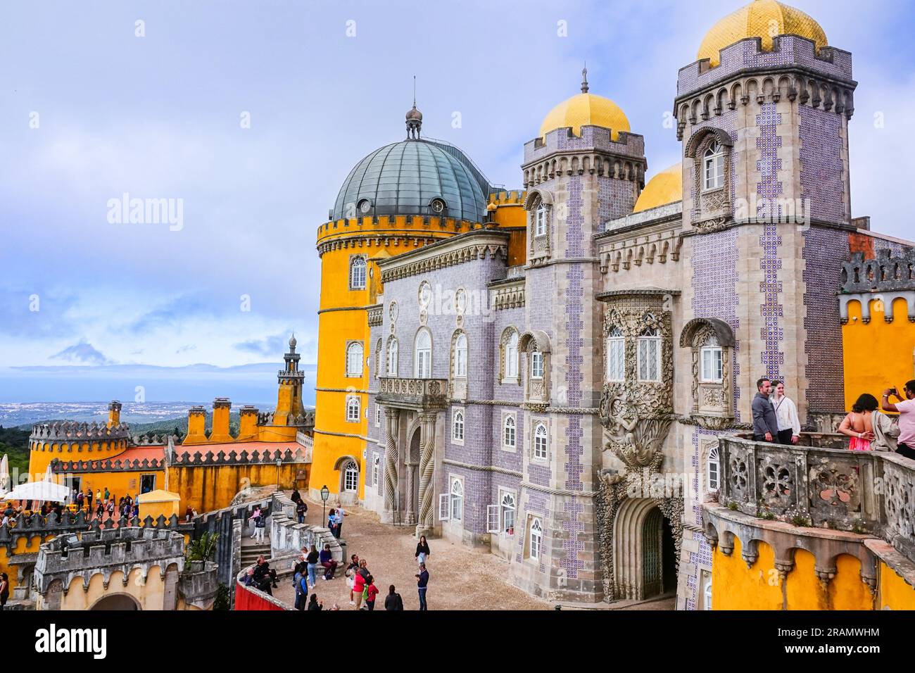 Geometric Moorish patterned tiles decorate the facade at the front ...