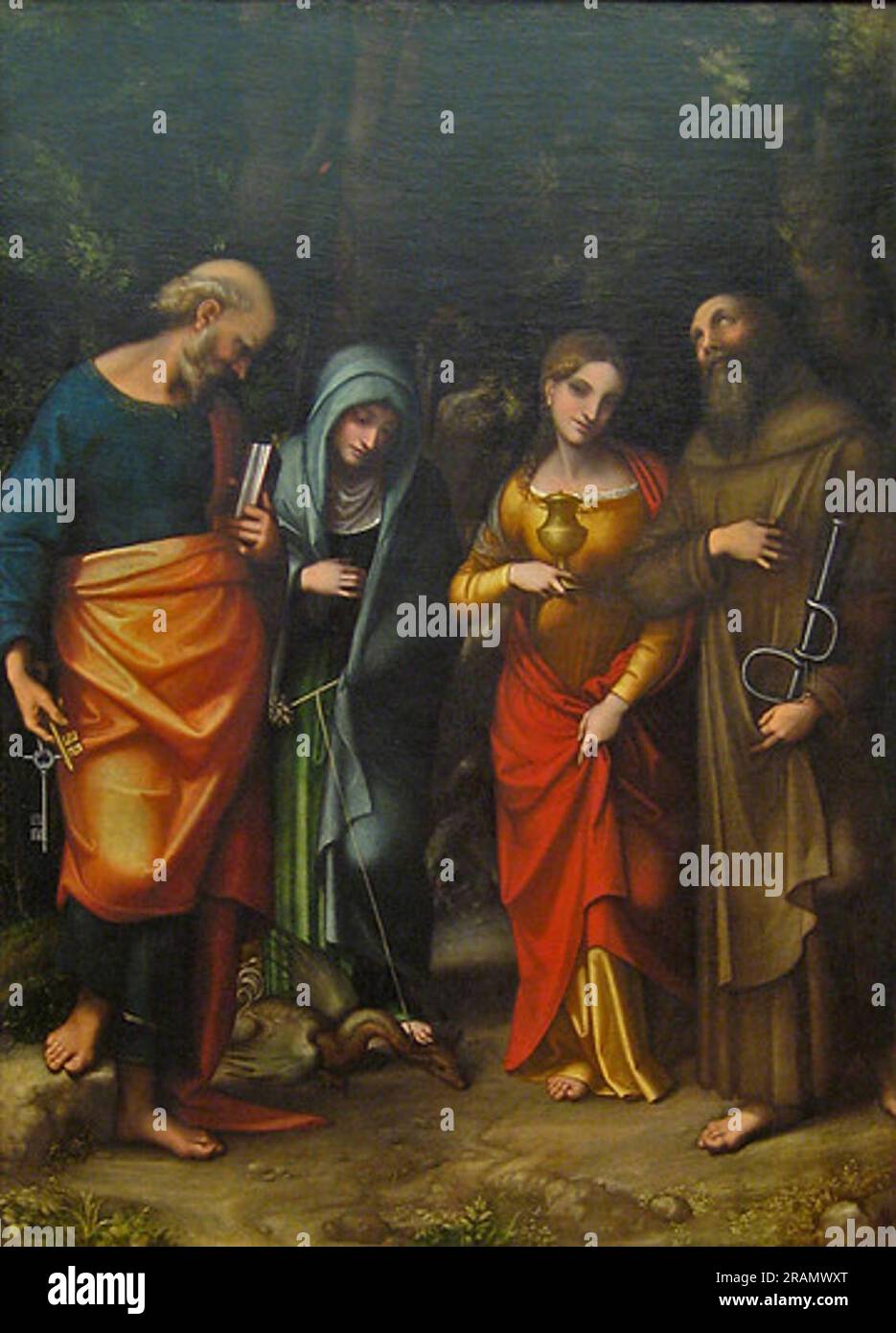Four Saints (from left St. Peter, St. Martha, St. Mary Magdalene, St ...
