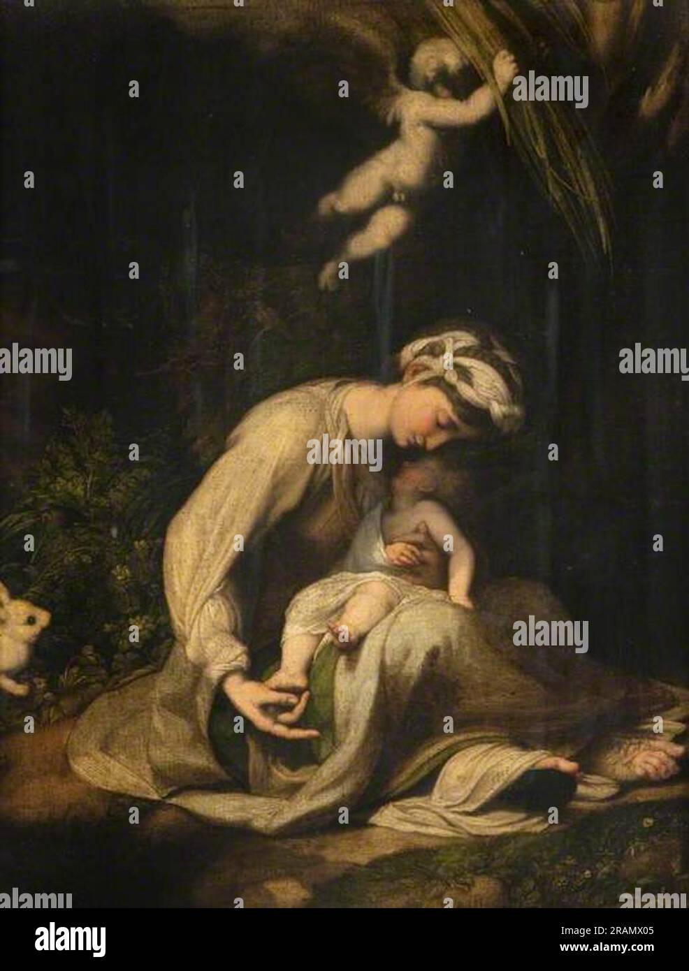 Madonna and Child with a Rabbit by Correggio Stock Photo - Alamy