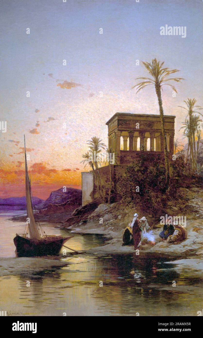 The temple of Trajan on the Nile, Egypt 1905 by Hermann David Salomon ...