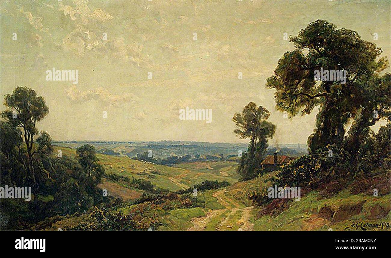 Valley of the Gipping, Suffolk 1913 by Frederick George Cotman Stock ...