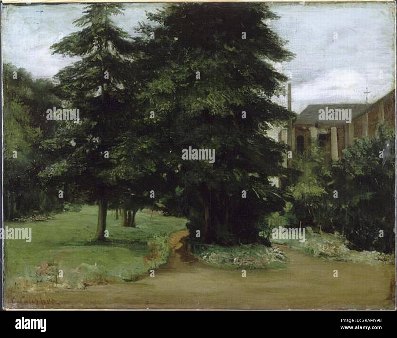 The Garden of the Loos les Lille Abbacy 1851 by Gustave Courbet Stock ...