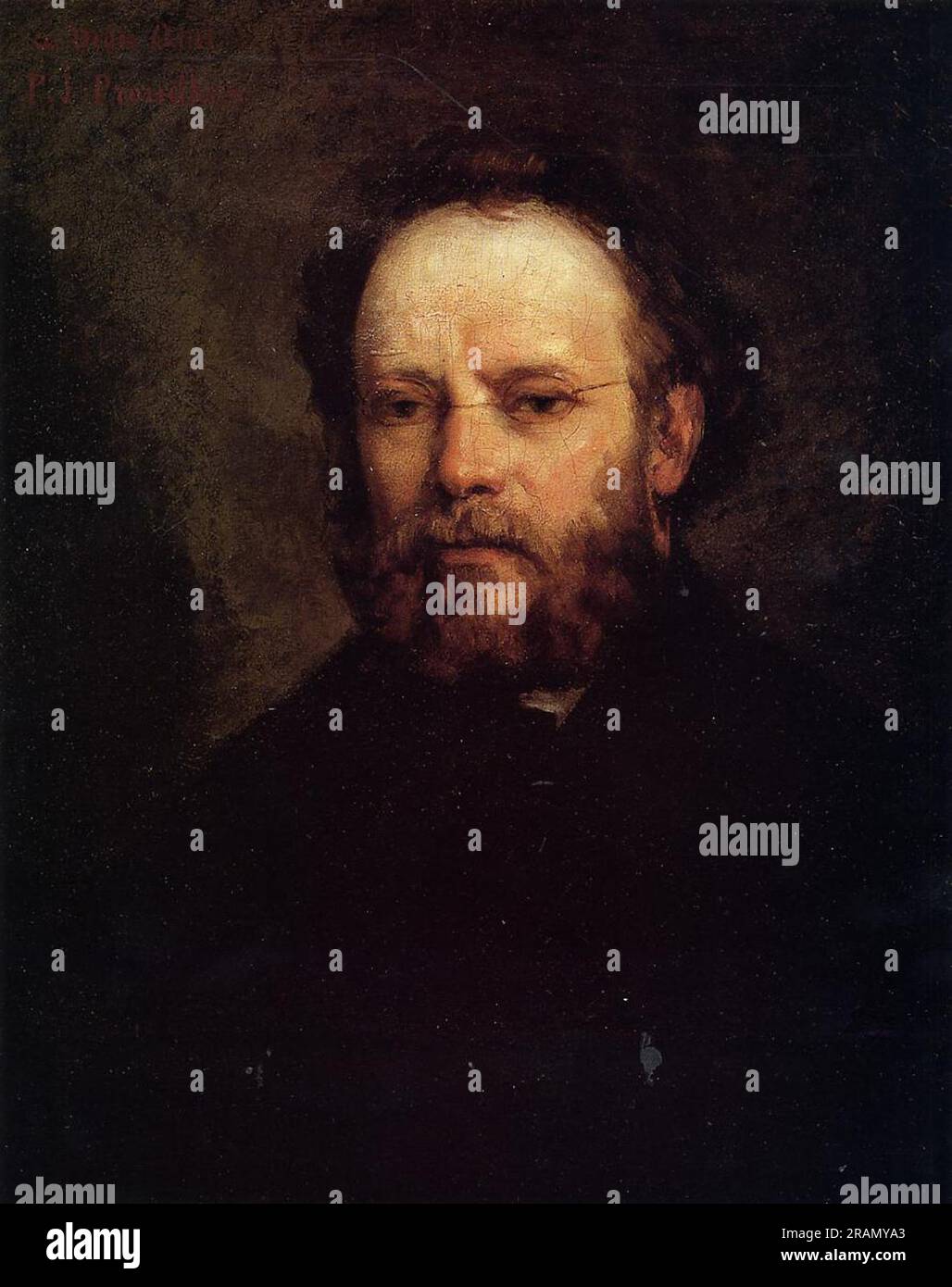 Portrait of Pierre Joseph Proudhon 1865 by Gustave Courbet Stock Photo ...