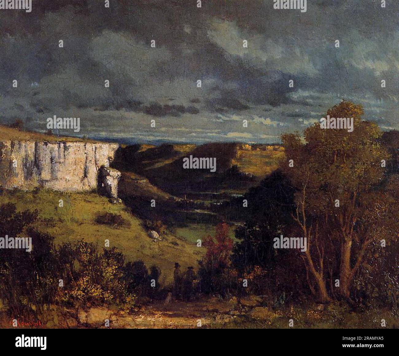 The Valley of the Loue in Stormy Weather 1849 by Gustave Courbet Stock ...