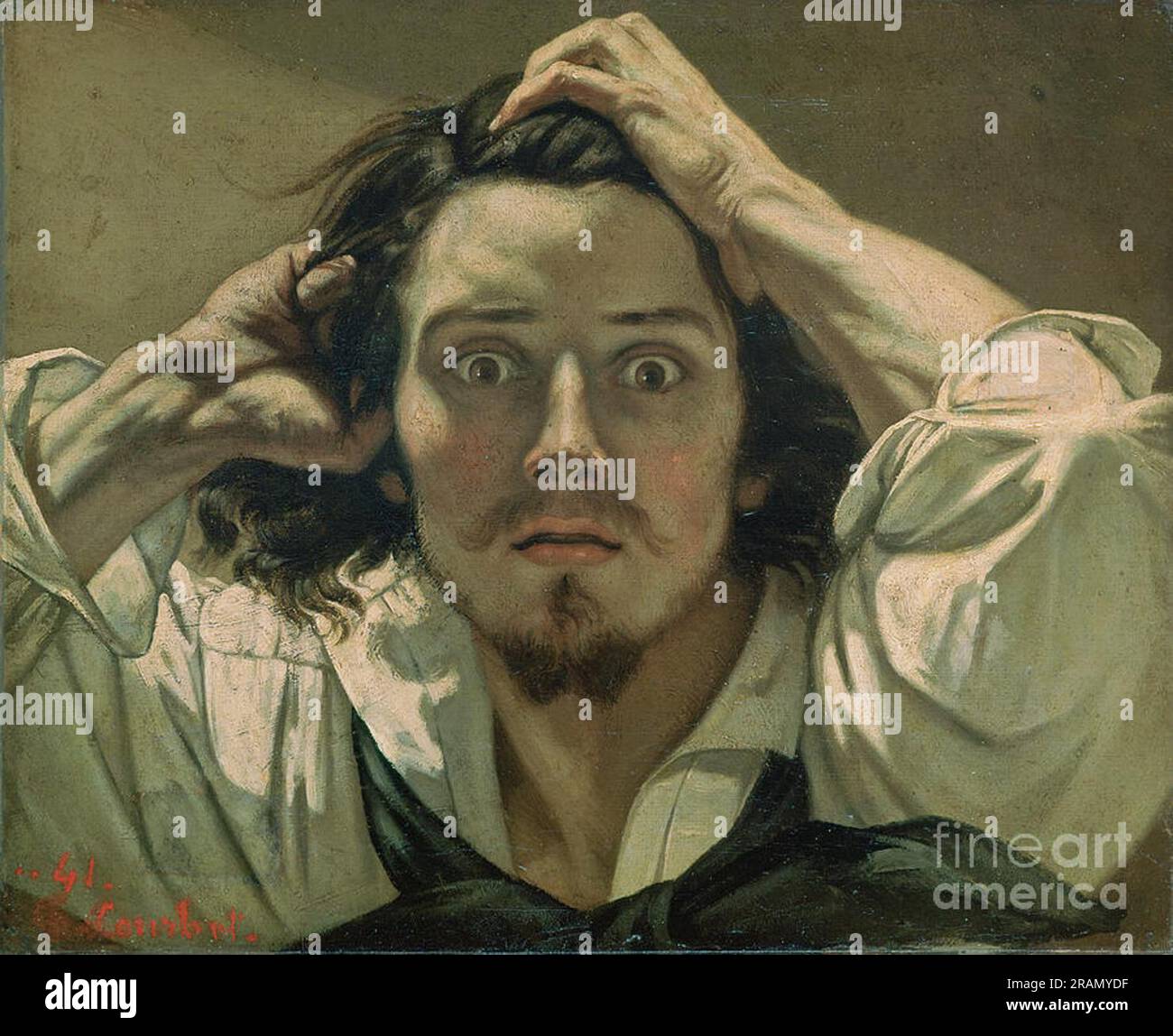 The Desperate Man (Self-Portrait) 1845 by Gustave Courbet Stock Photo ...