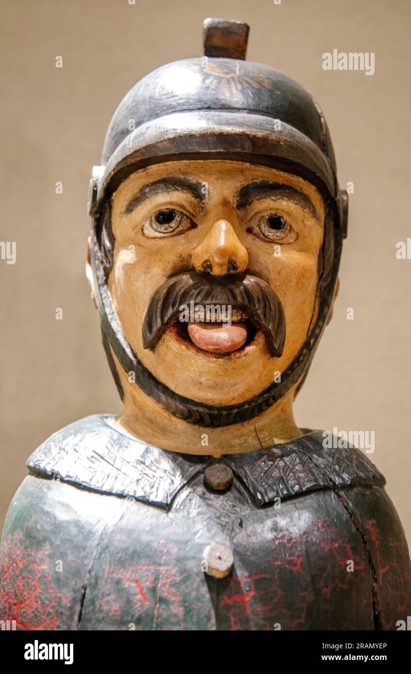 policeman wooden gaper used outside a Dutch pharmacy that mimic "Say ...