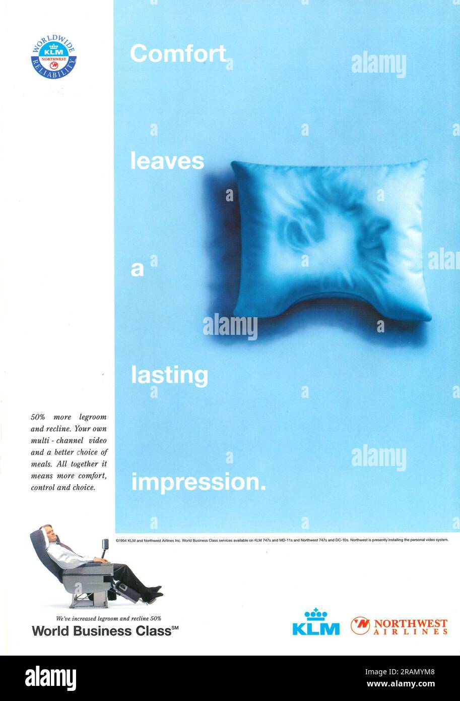 KLM air travel air carrier comfort advertisement in a NatGeo magazine ...