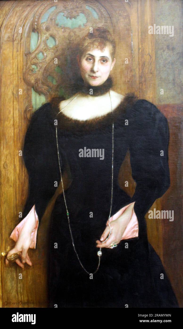 Portrait of Lady Kreismann by Gustave-Claude-Etienne Courtois Stock ...