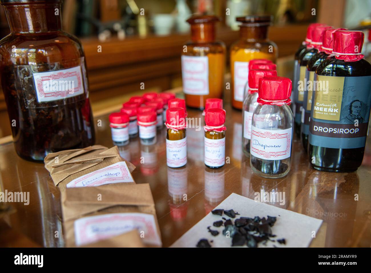 medicine compounds used in a Dutch pharmacy on display at the Zuiderzee ...