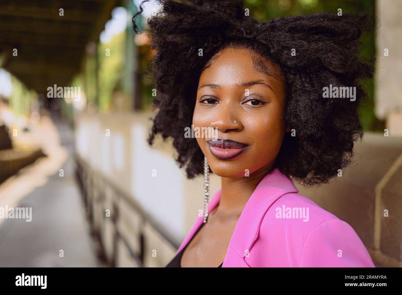 Fashion outdoor street style portrait of Beautiful young African ...