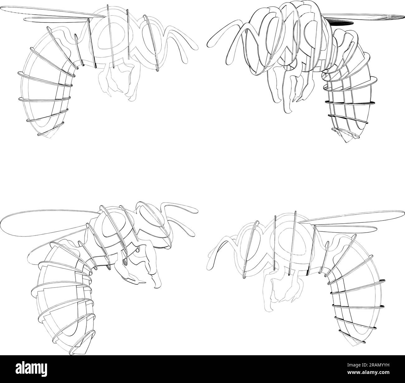 Bee Vector. Illustration Isolated On White Background. A Vector ...