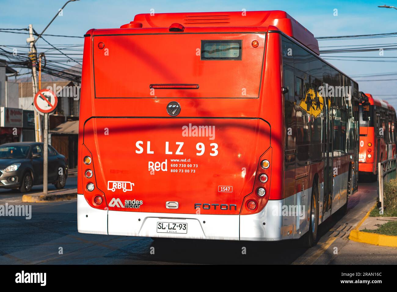 Santiago, Chile - March 09 2023: A public transport Transantiago, or ...
