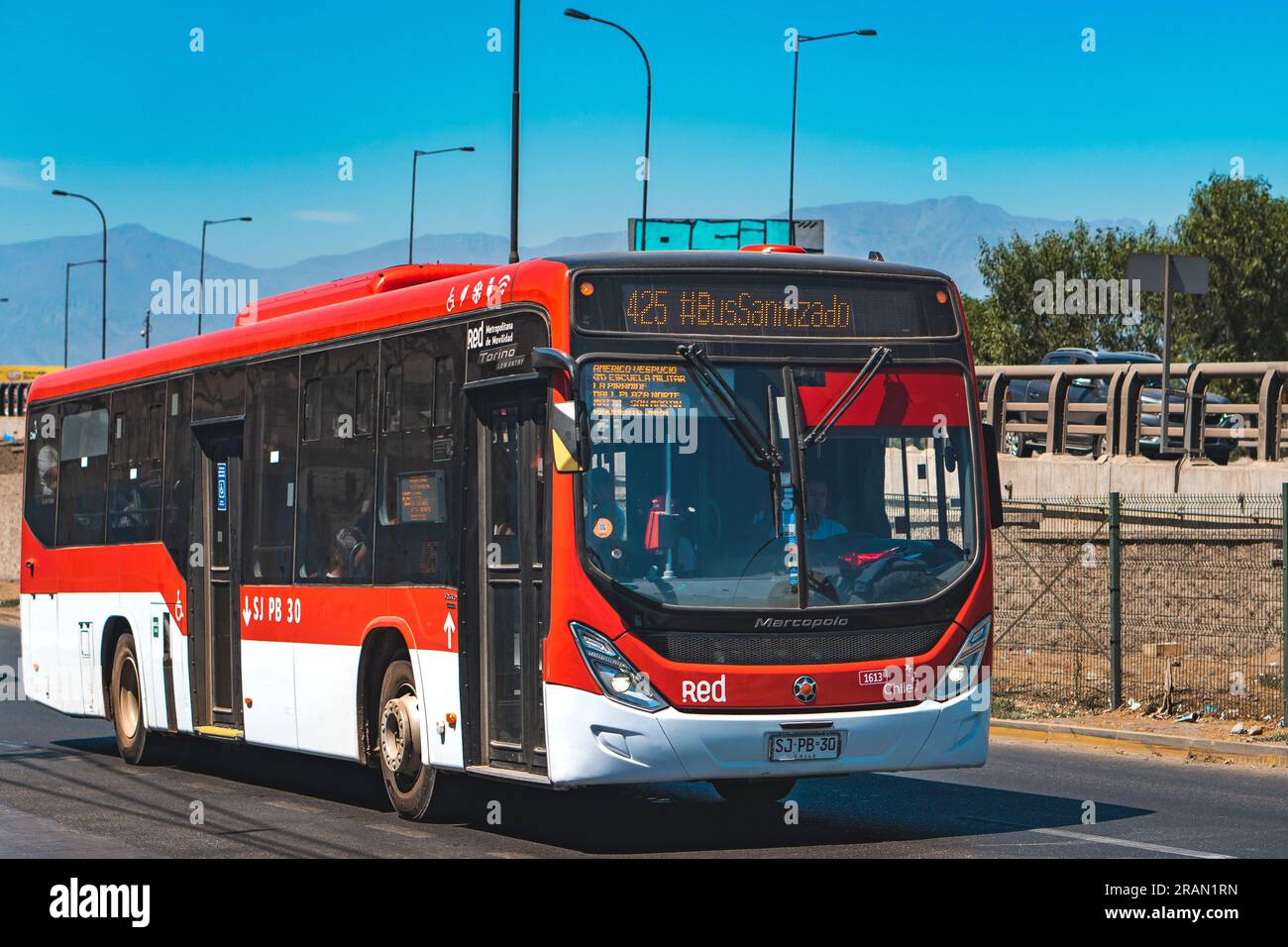 Santiago, Chile - March 09 2023: A brand new public transport ...