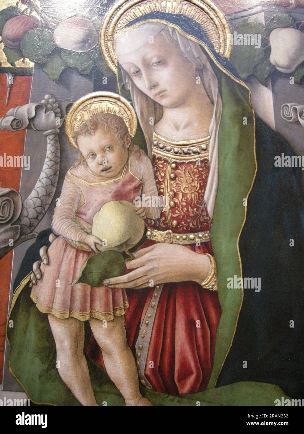 Madonna Enthroned with Donor (detail) 1470 by Carlo Crivelli Stock Photo - Alamy
