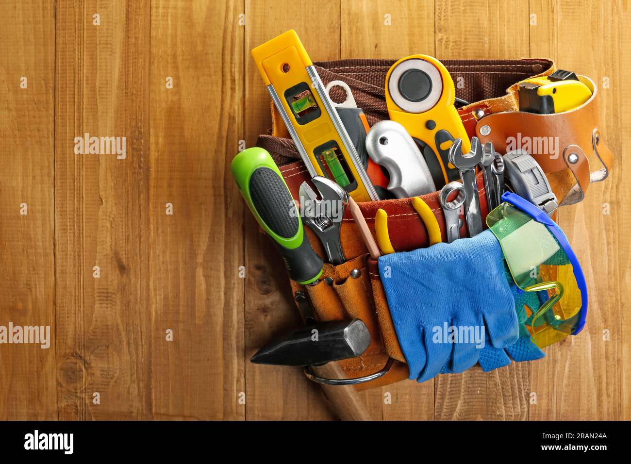 Belt different tools gloves hi-res stock photography and images - Alamy