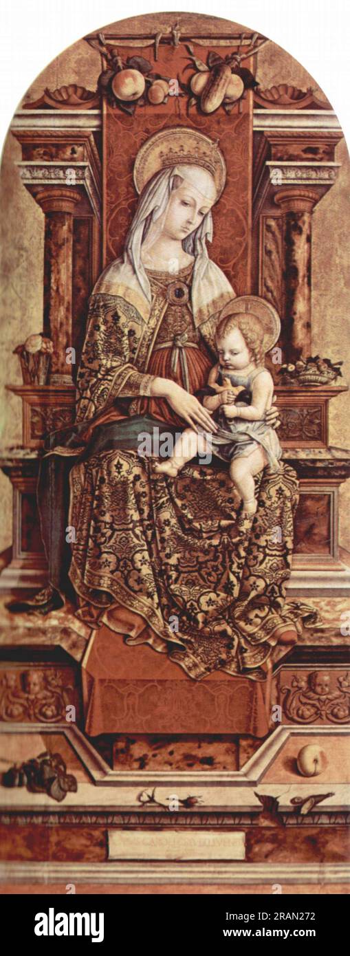 Enthroned Madonna 1482 by Carlo Crivelli Stock Photo - Alamy