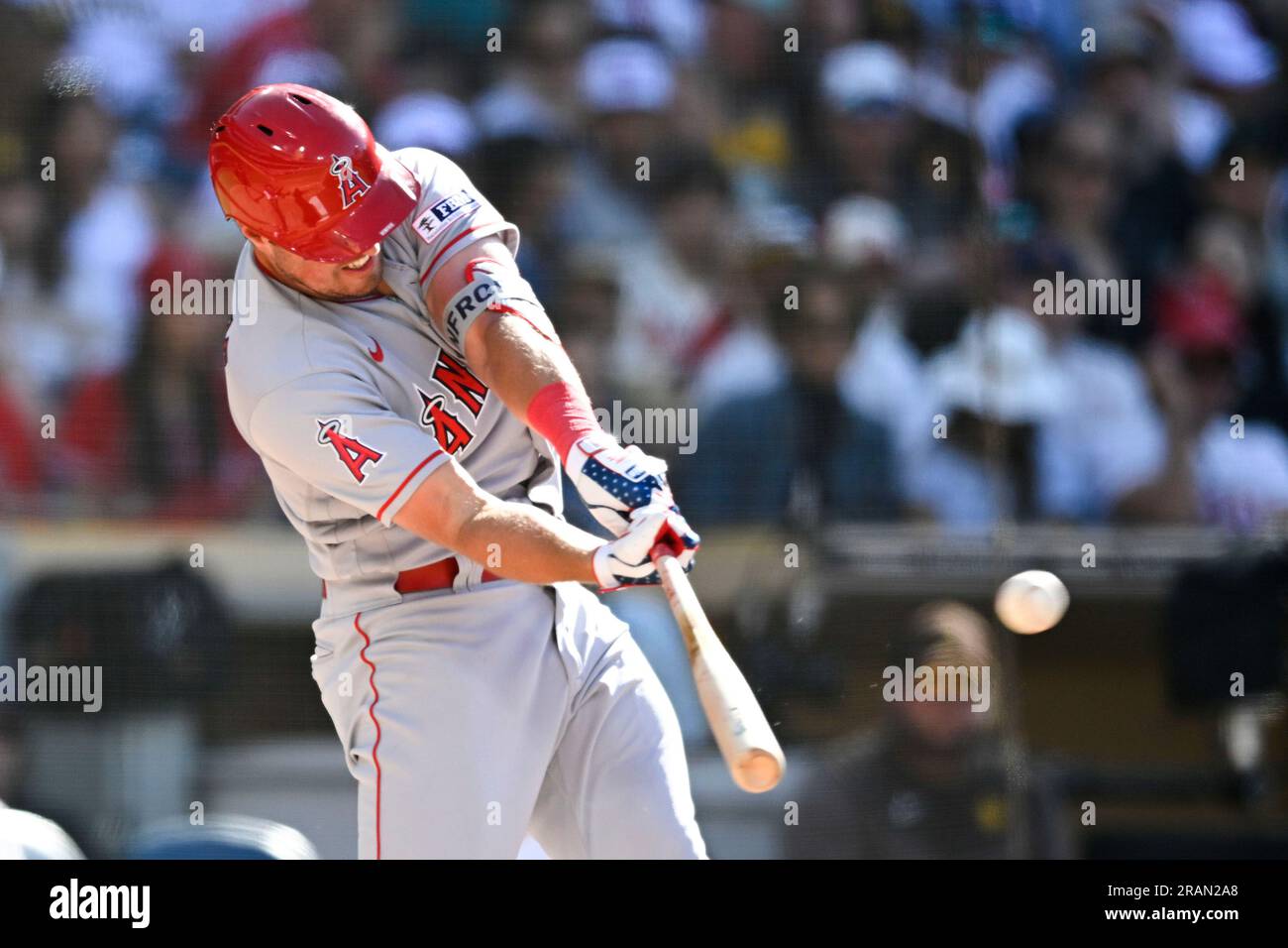 Los Angeles Angels' Hunter Renfroe hits a solo home run against the San ...
