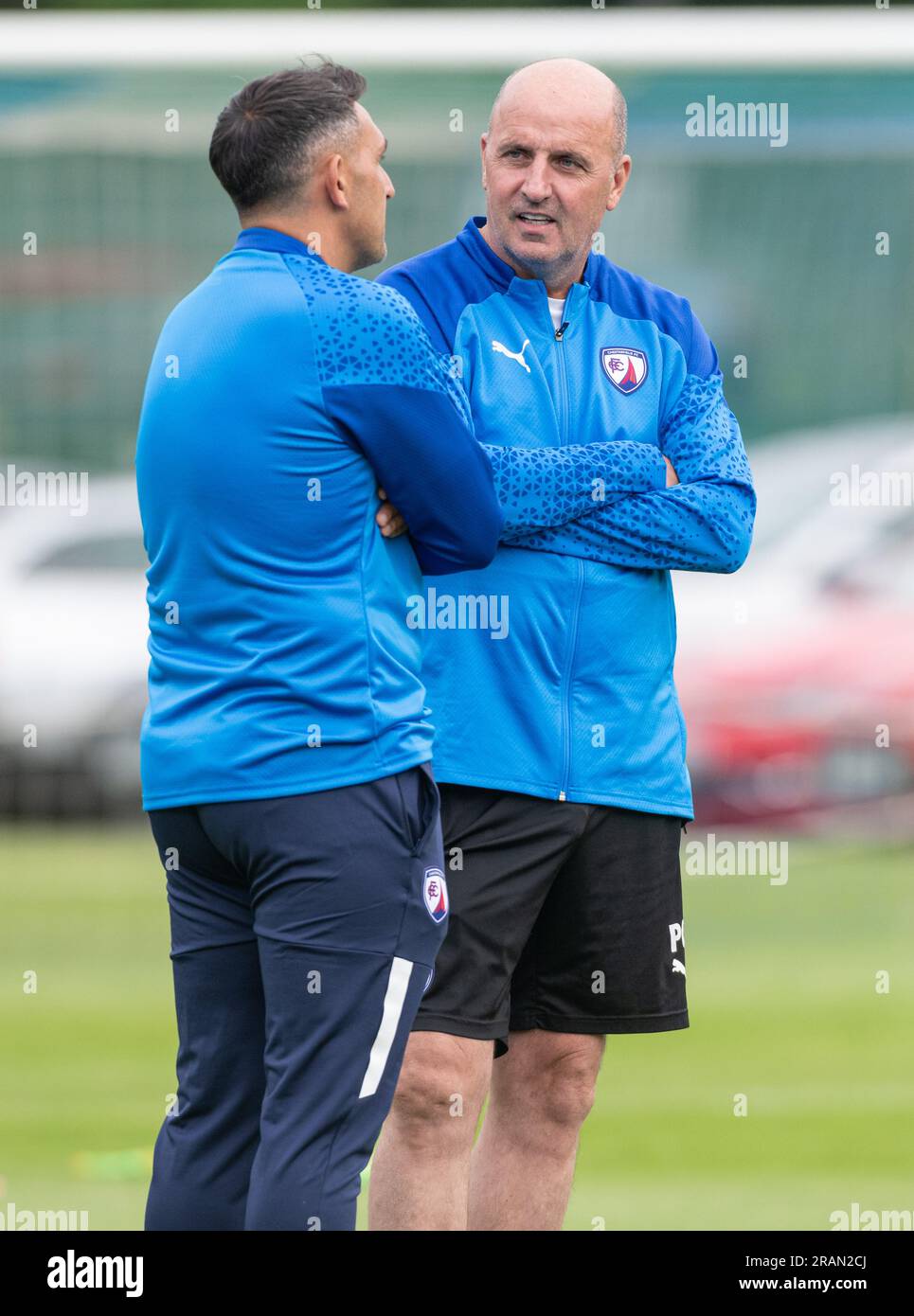 Matlock, Derbyshire, England 4th July 2023. Chesterfield manager Paul ...