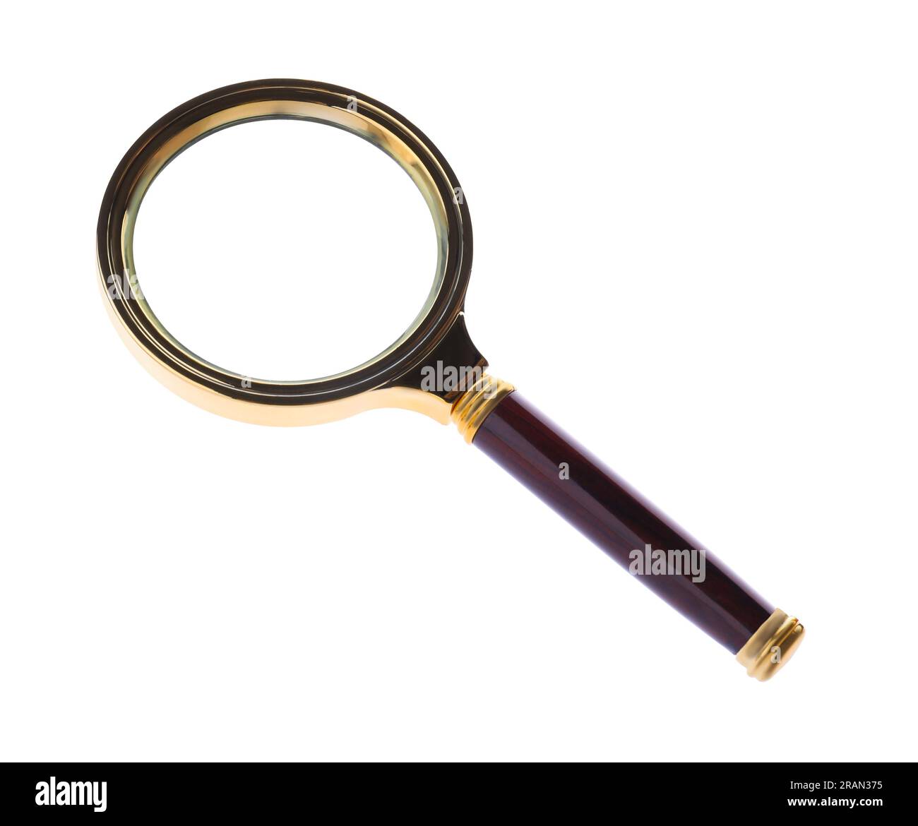 Magnifying glass with handle isolated on white Stock Photo - Alamy